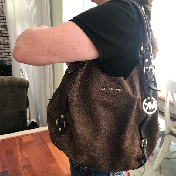 Michael Kors | Bags | Michael Kors Suede Alligator Print Hobo | Poshmark